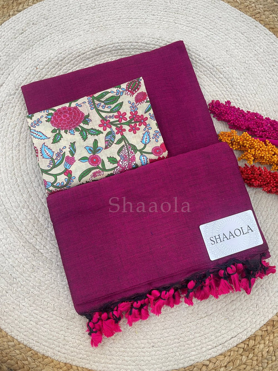 Handloom Plain Saree – Shaaola